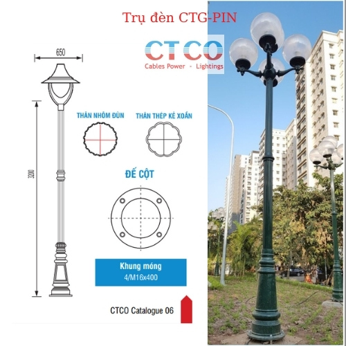 Cột đèn sân vườn tại Đà Nẵng/Công Ty TNHH CTCO Đà Nẵng